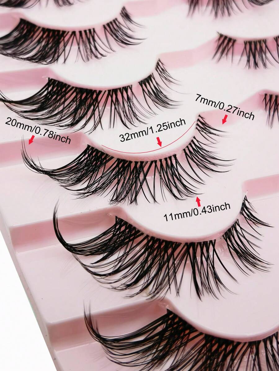 Two Boxes Of 7 Pairs Of Fake Eyelashes, Paired With Transparent Dry ...