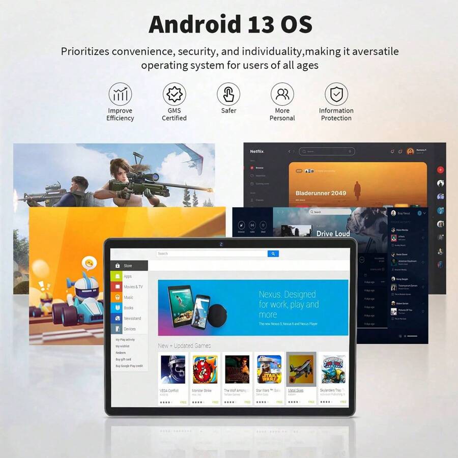 Tablet Android RELNDOO con teclado, Tablet Android 13, 6GB (Expandido ...