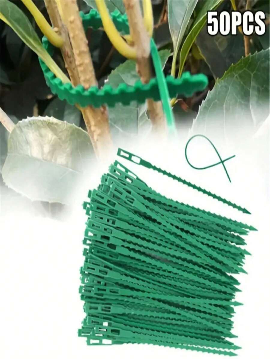50pcs Reusable Garden Plant Twist Ties With Adjustable Tree Locks For ...