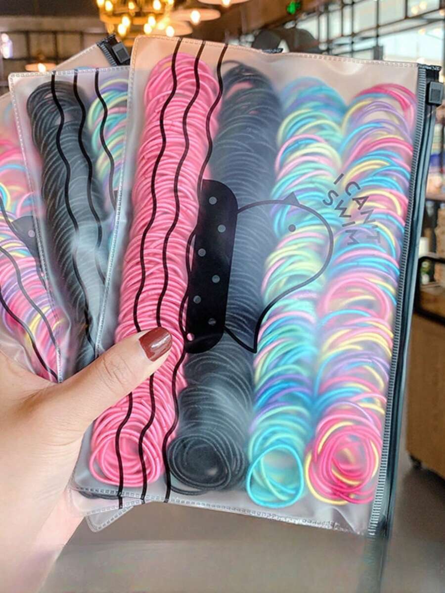 200 Pieces Of Colorful Elastic Hair Ties, Small Hair Ropes, Simple ...