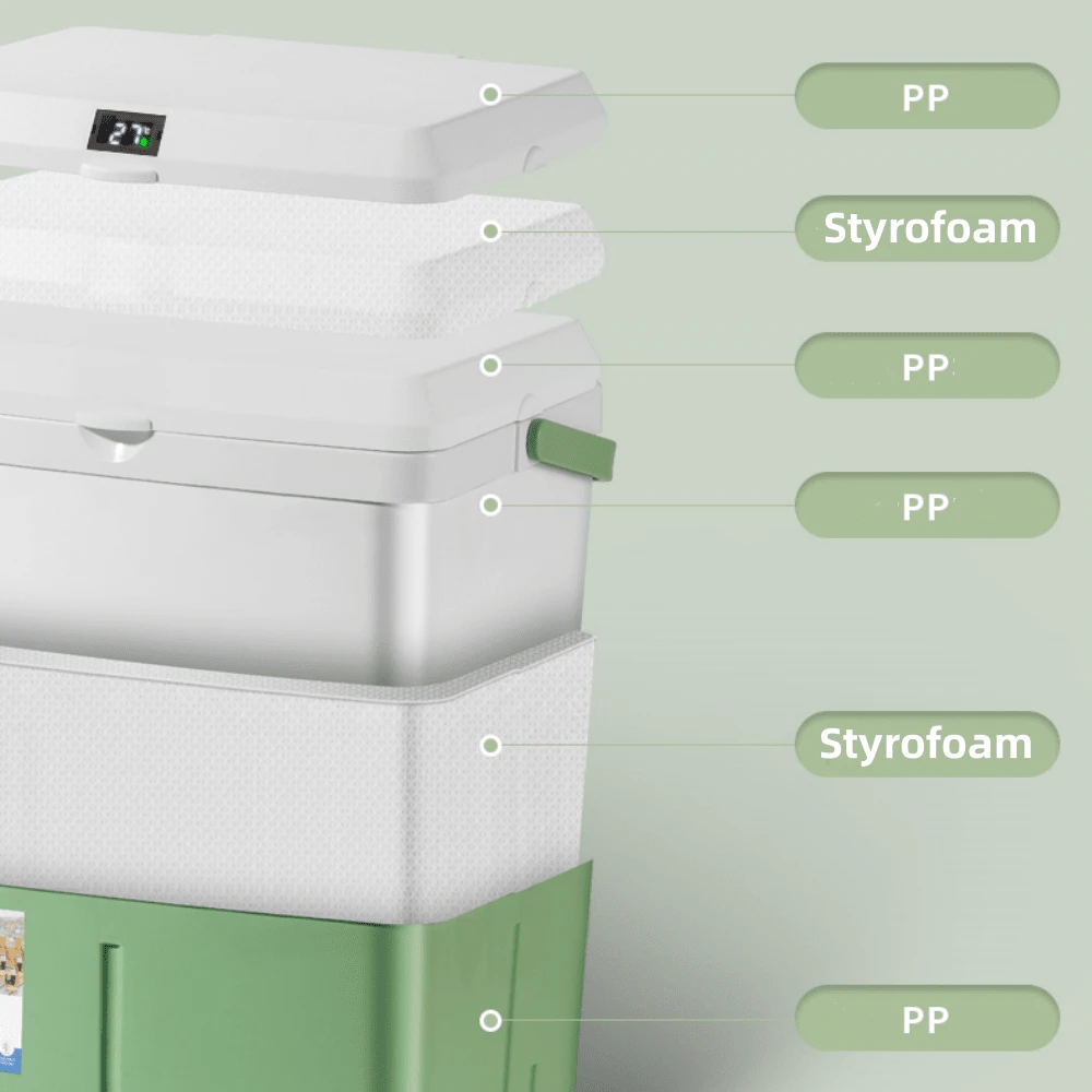 13.5Qt Insulated Portable Cooler Leak-Proof Ice Chest Lunch Box Hard ...