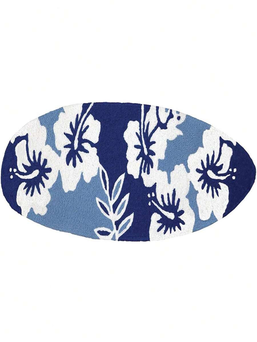 21 X 54 In. Surfboard Navy Hibiscus Rug | SHEIN USA