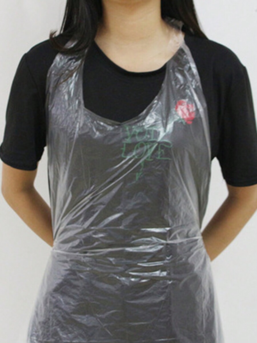 20/100PCS Clear Disposable Aprons Plastic Housework Apron Waterproof ...