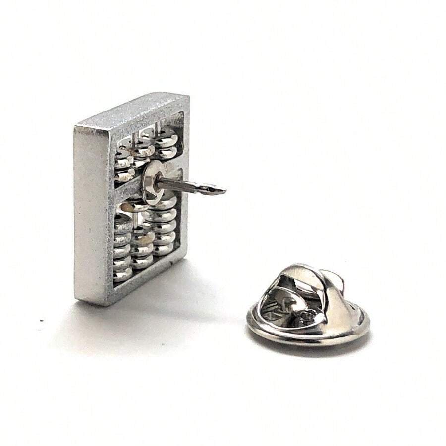 Enamel Pin Abacus Lapel Pin Tie Tack Collector Pin Silver Tone Movable ...
