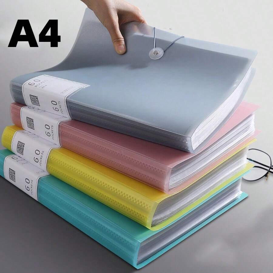 1pc Semi-Transparent Document Folder, Clear Sleeve File Folder, Multi ...