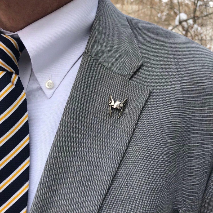 Enamel Pin Norse Mythology Warrior Helmet Lapel Pin Helmet Cool Wing ...