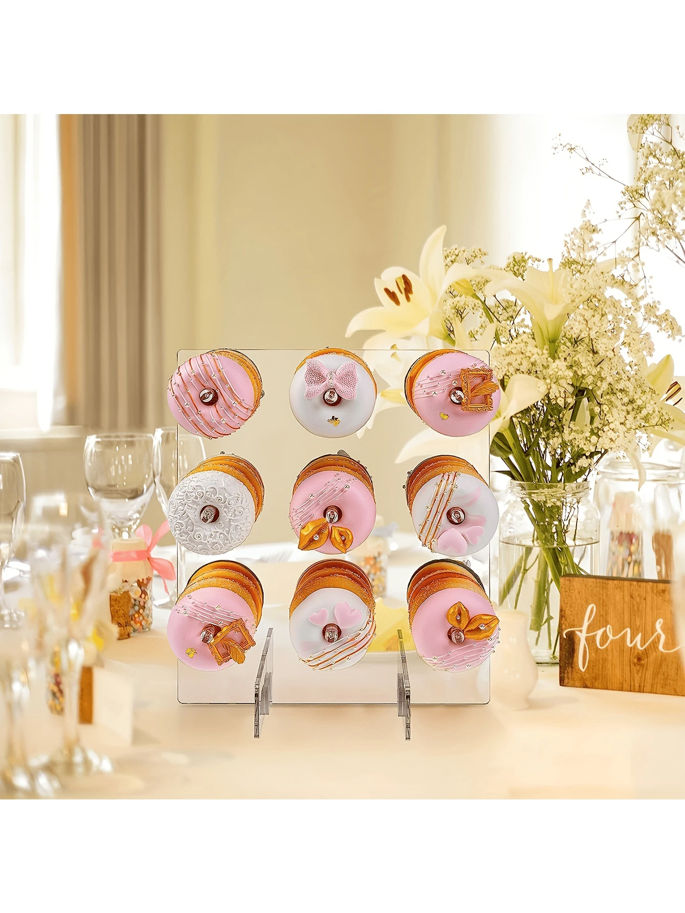 Acrylic Donut Wall Display Stand, Clear & Reusable Donut Holder ...