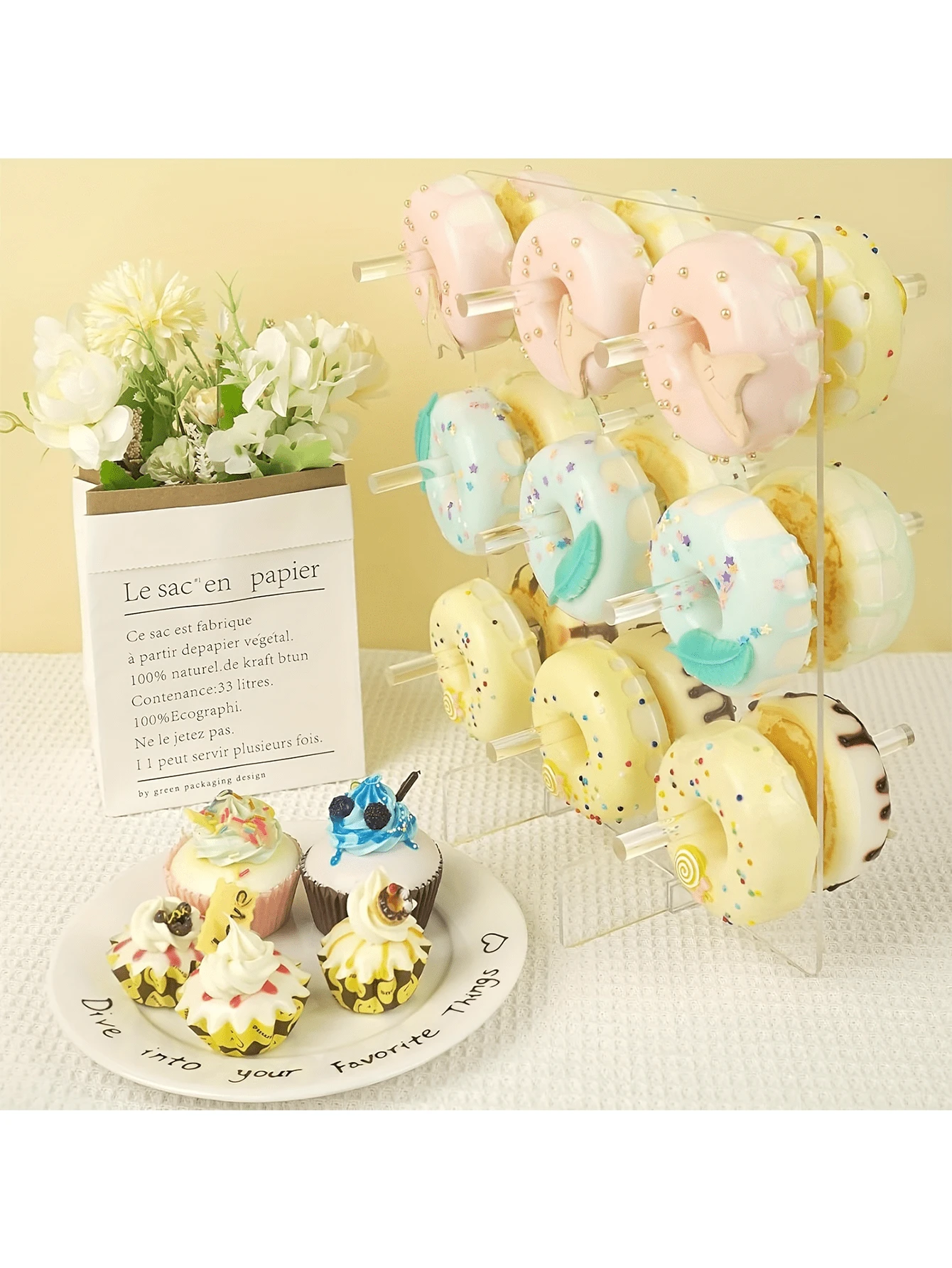 Acrylic Donut Wall Display Stand, Clear & Reusable Donut Holder ...