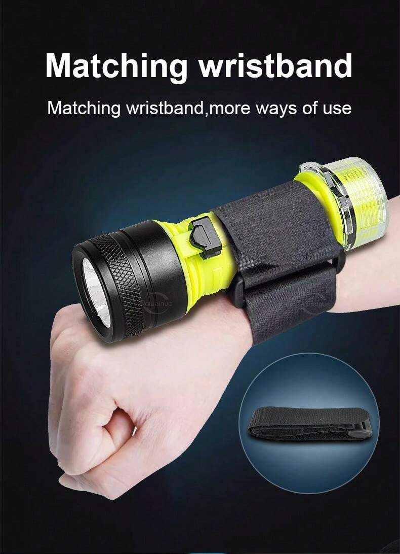 2024 Nueva linterna de buceo XHP50 ultra brillante Iluminación submarina de alta potencia IPX8 a ...