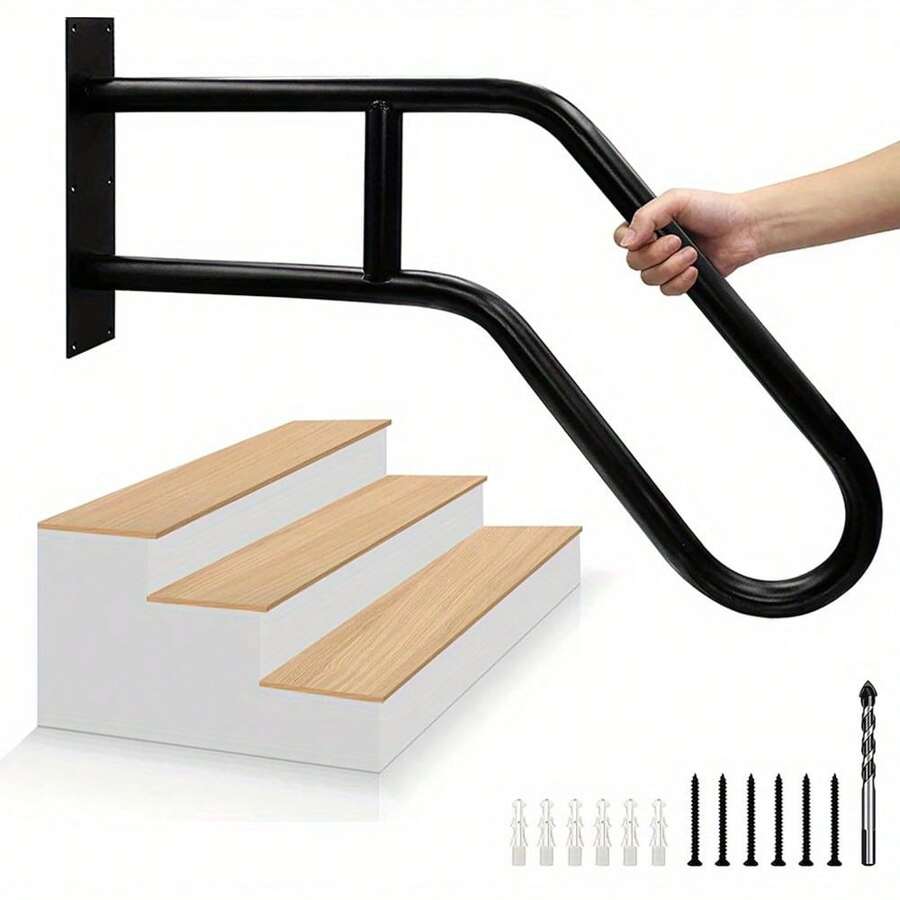 1pc Cast Iron Handrail For Outdoor Steps - U-Shaped Safety Stair Grab ...