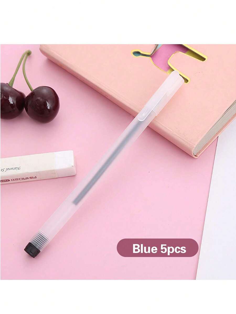 15pcs Transparent Ballpoint Pens, Black/Red/Blue, Matte Shaft, Learning ...