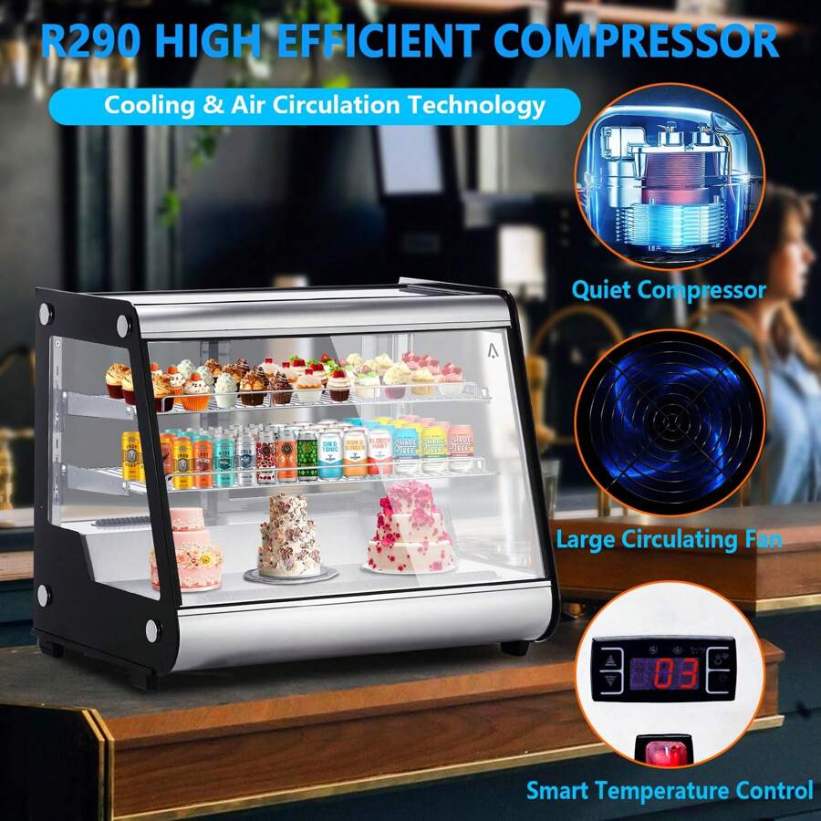 Refrigerated Display Case 5.2 Cu.Ft. Countertop Pastry Display Case ...