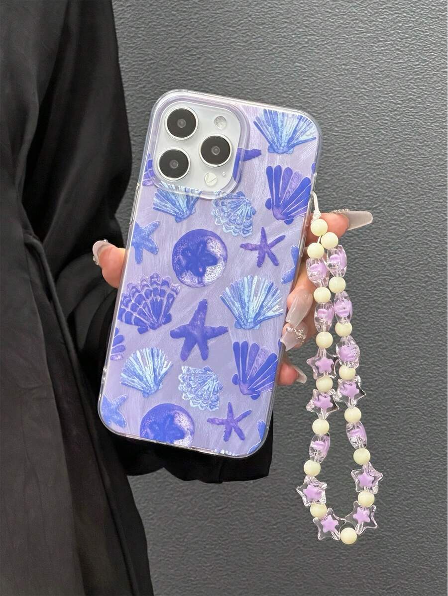 Seestern-Muschel-Armband mit großem Loch, Federn, Chiffon, Laser-bemalt ...