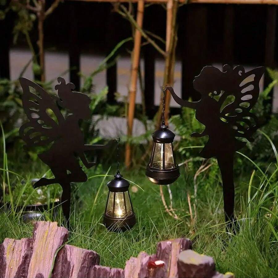 2pcs .Solar Iron Fairy Tale Lights, Villa Garden Garden Lawn Landscape ...