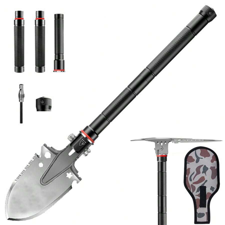 Outdoor Survival Shovel, Portable Multifunctional Folding Shovel ...