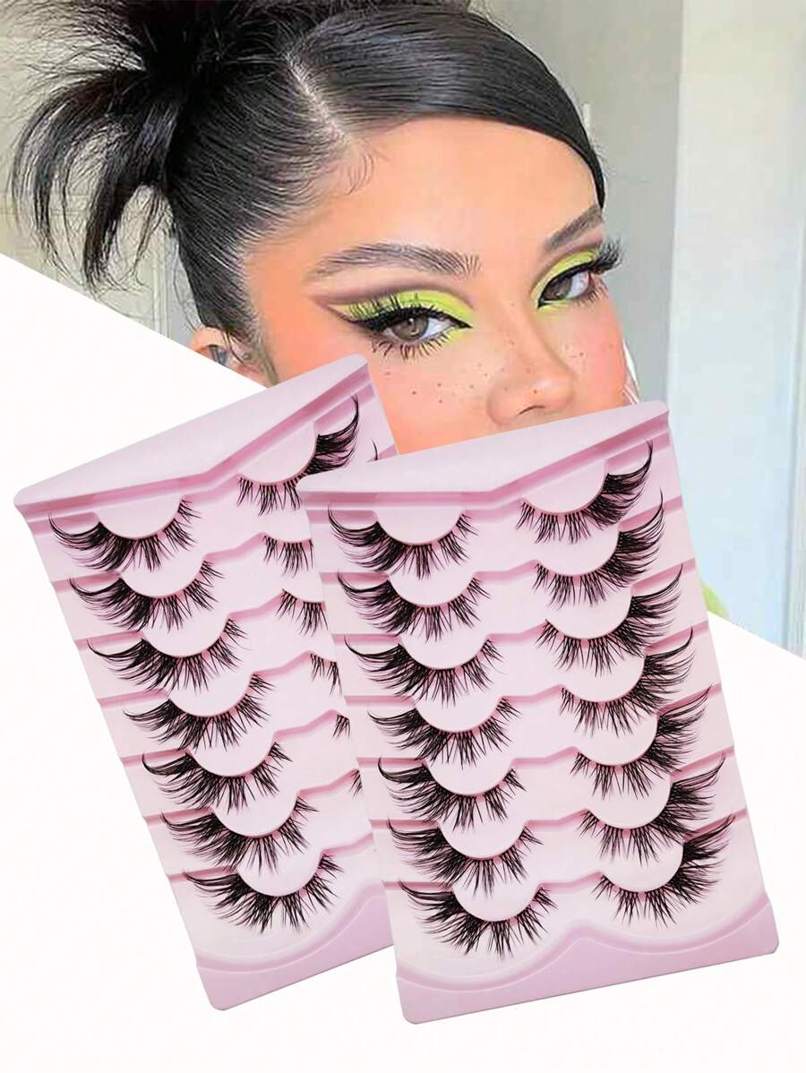 Two Boxes Of 7 Pairs Of Fake Eyelashes, Paired With Transparent Dry ...
