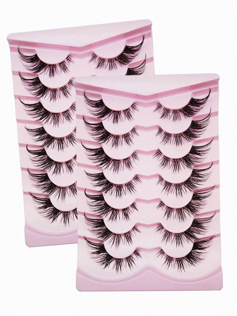 Two Boxes Of 7 Pairs Of Fake Eyelashes, Paired With Transparent Dry ...