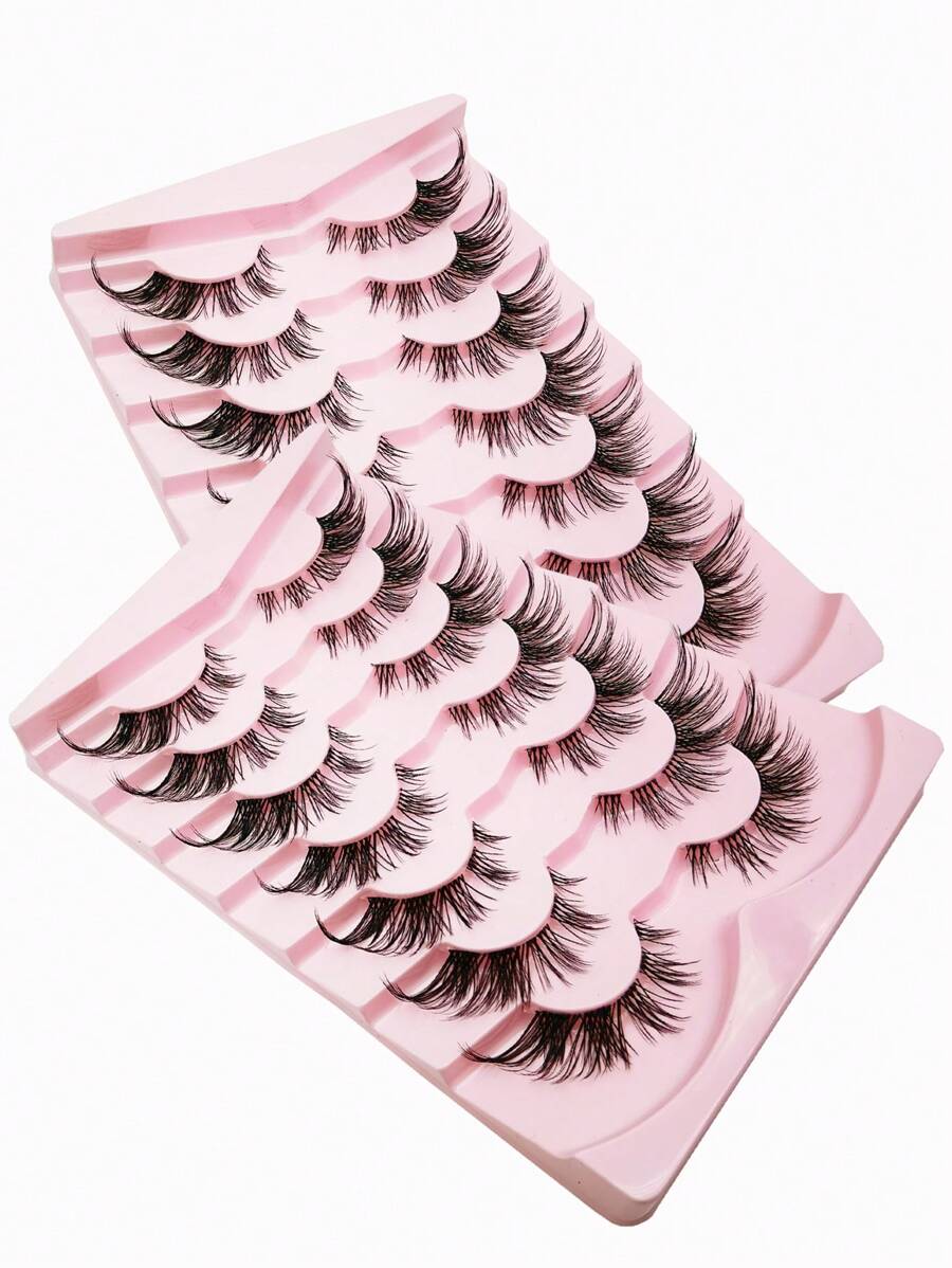 Two Boxes Of 7 Pairs Of Fake Eyelashes, Paired With Transparent Dry ...