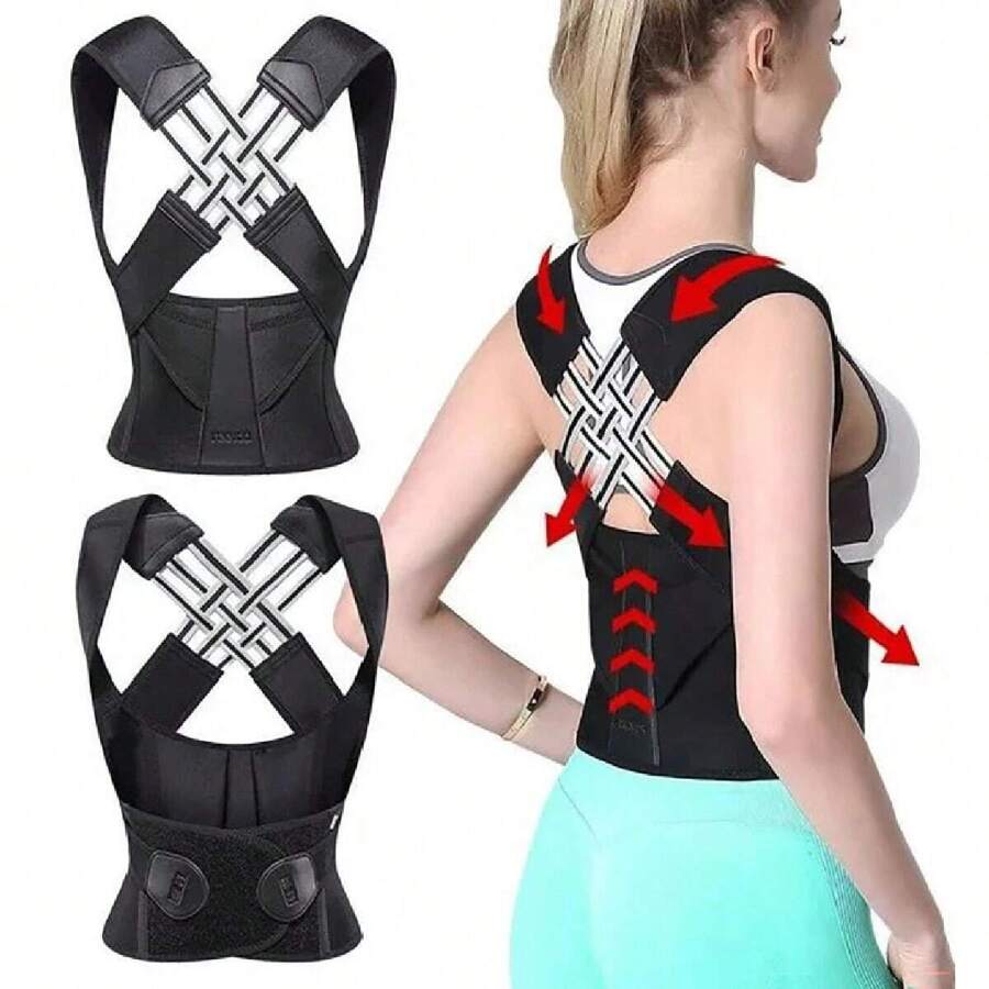 Colete Corretor Postural de Compressão Para Corrigir Alinhar Coluna ...