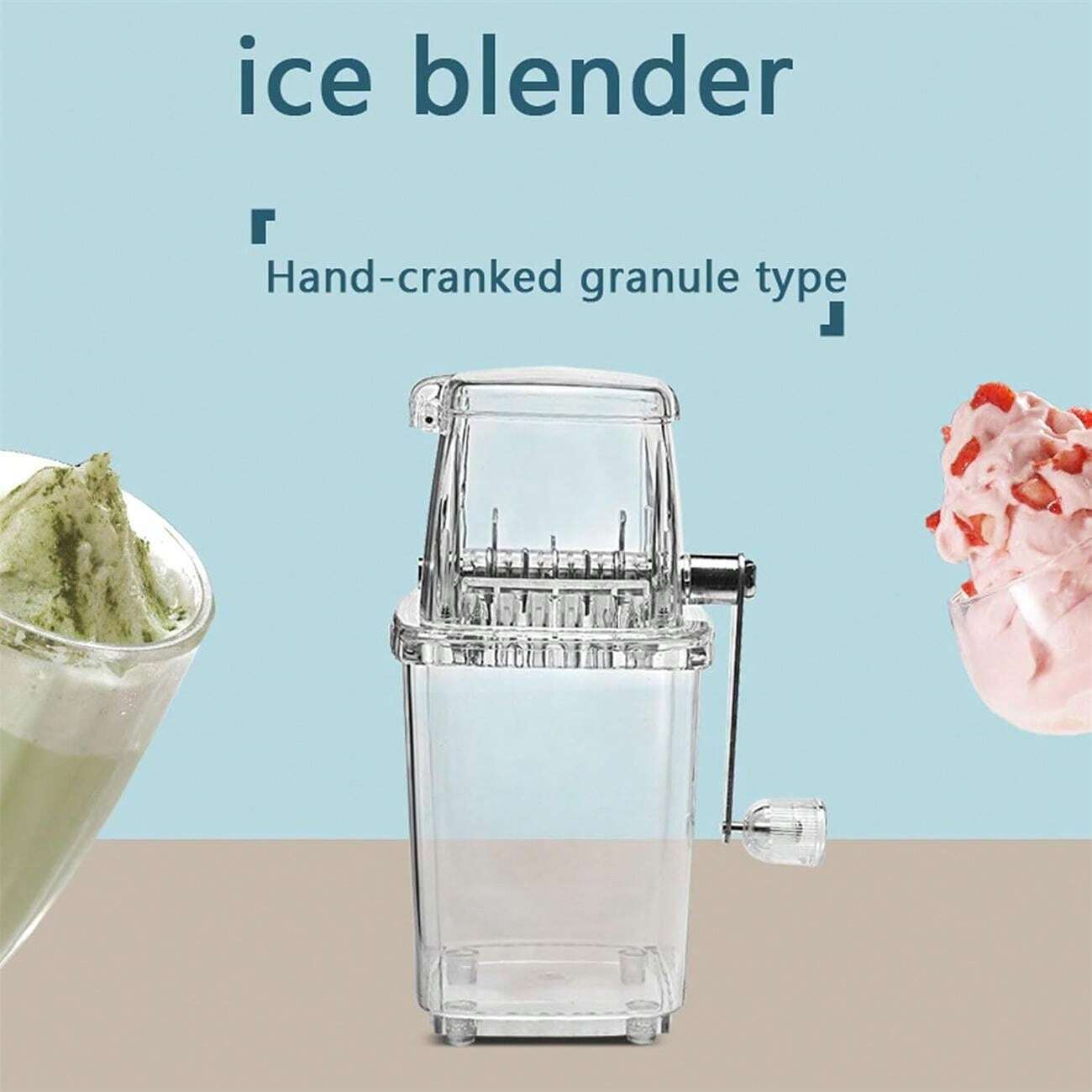 Hand Crank Operated Ice Crusher, Ice-Maker Machine, Drinks Chopper ...