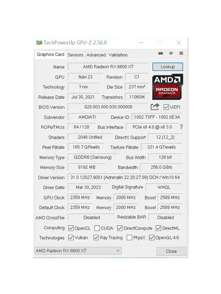 SOYO Gaming Graphics Cards RX 6600XT 8GB GDRR6 128-Bit Dual Fan Cooling ...