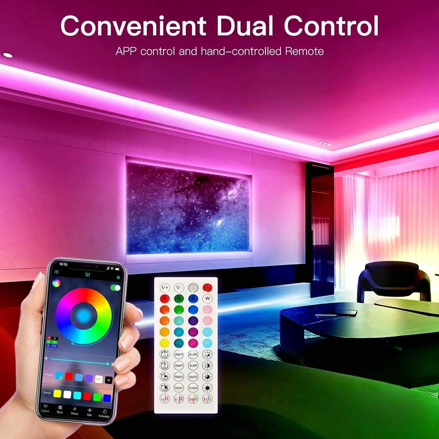 USB DC5V Smart LED Lights For Bedroom Decor RGB Mutlicolor Lamp With ...