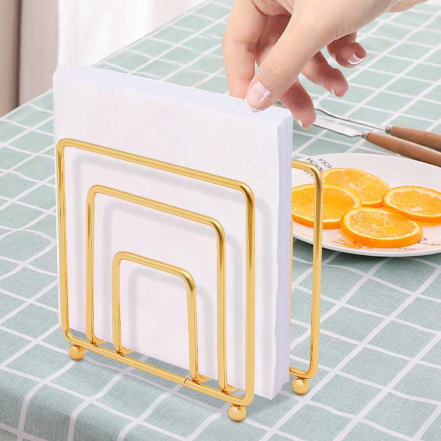 Miumaeov Golden Triangular Ironwork Tissue Stand: Stylish Upright ...