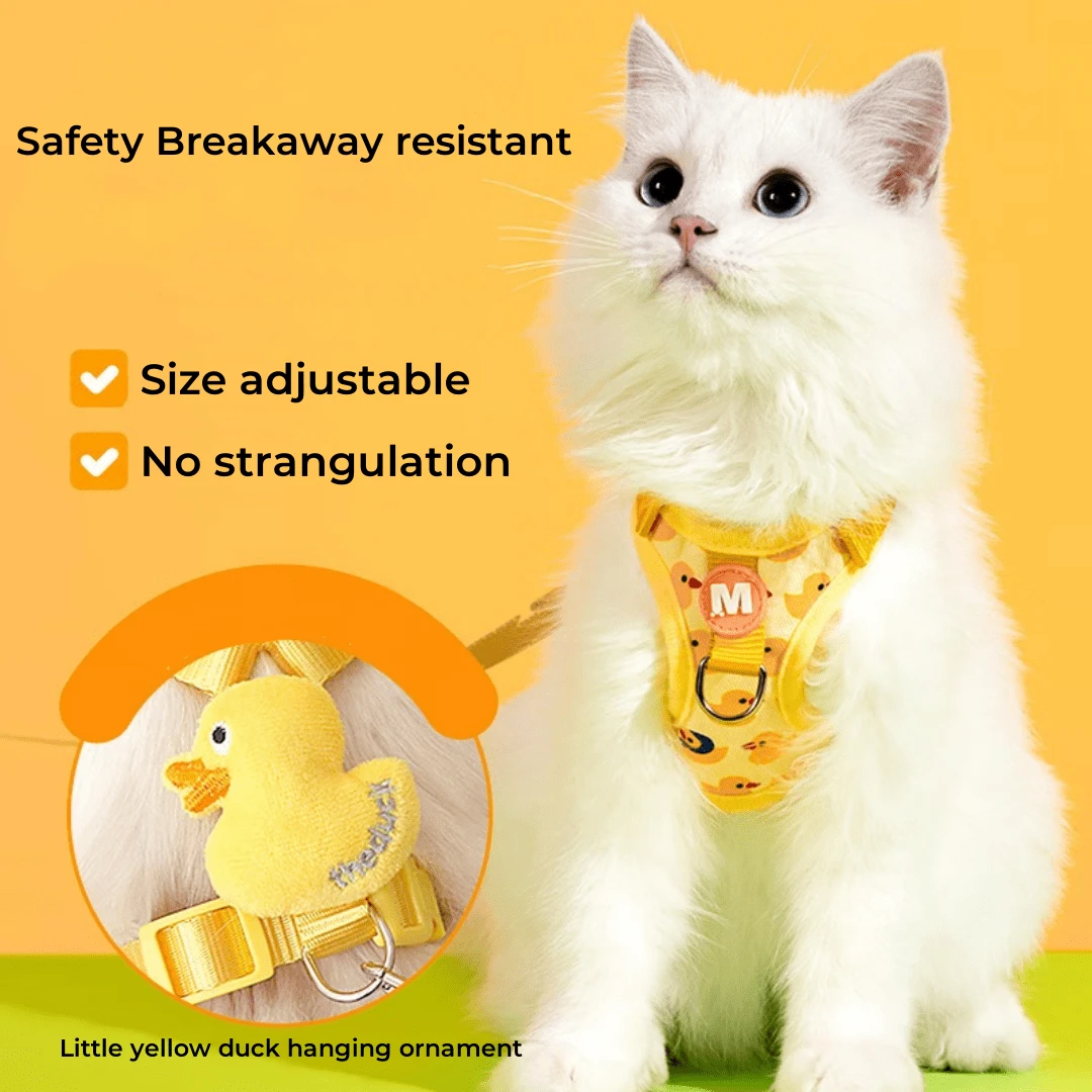 Cute Yellow Duck Harness With Wing Design For Small Dogs & Cats, Pet ...