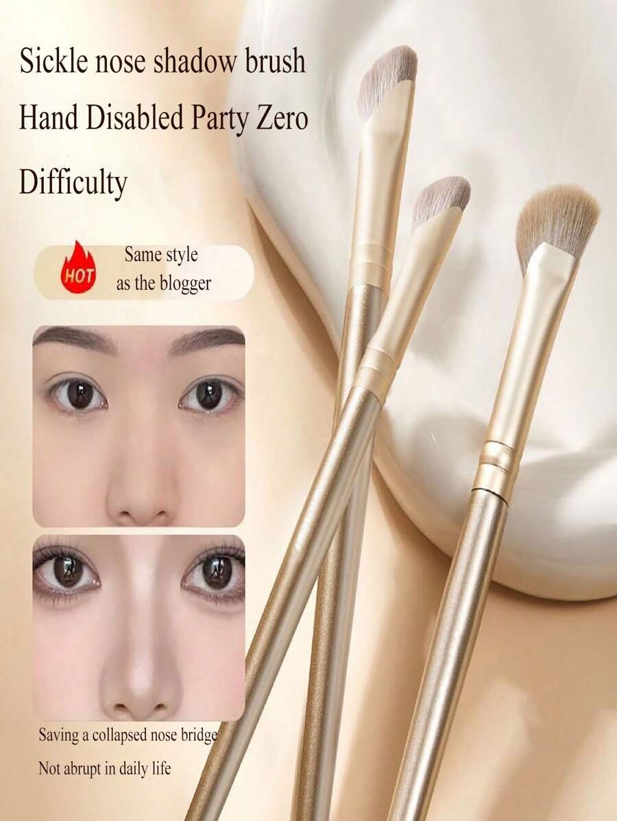 Sickle Nose Contour Brush, Nose Bridge & Ala Nasi Shading Brush, Mini ...