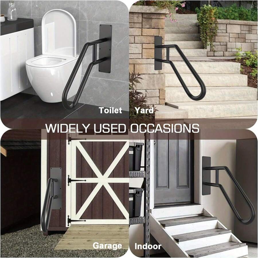 1pc Cast Iron Handrail For Outdoor Steps - U-Shaped Safety Stair Grab ...