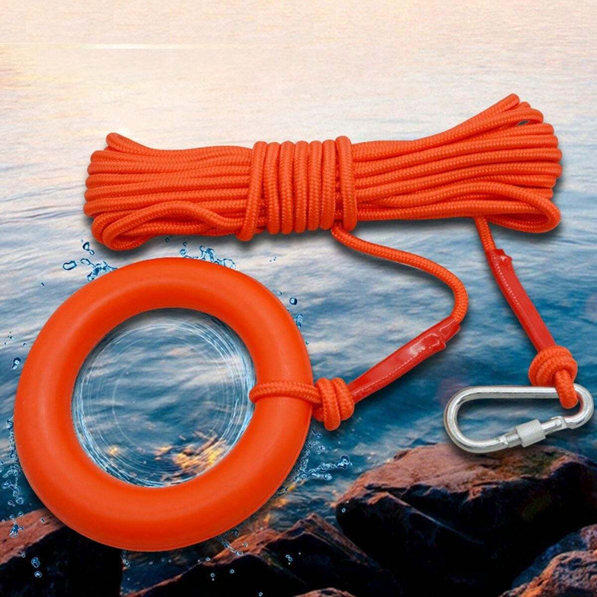 Lifeline de natación de 20 metros con mosquetón, cuerda de rescate ...
