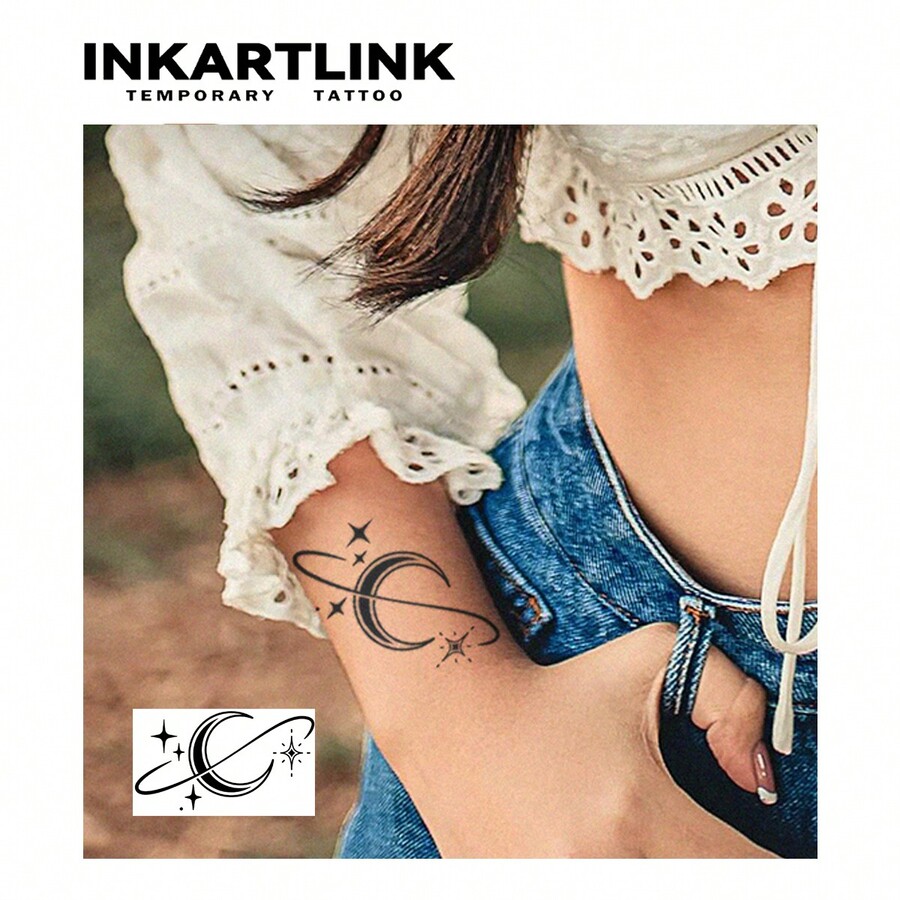 INKARTLINK Revolutionary Technology Tattoo, Semi-Permanent Tattoo, Realistic Tattoo, Moon ...