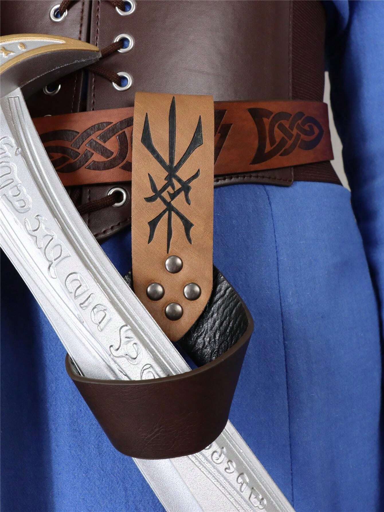 Vintage Medieval Sword Scabbard Hanging Waist Sword Storage Belt Sword ...