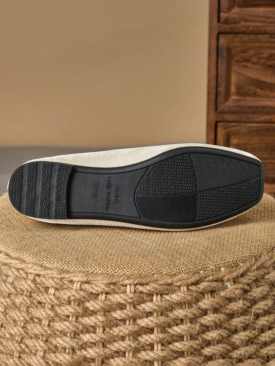 Women's Square Toe Low Vamp Shoes, Flat, Sweet And Cute, Soft Bottom ...