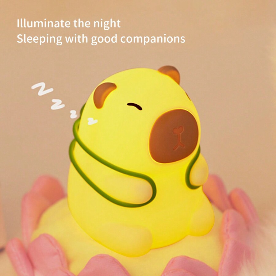 1pc Capybara 7-Color Night Light With Detachable Turtle Shell, Includes ...
