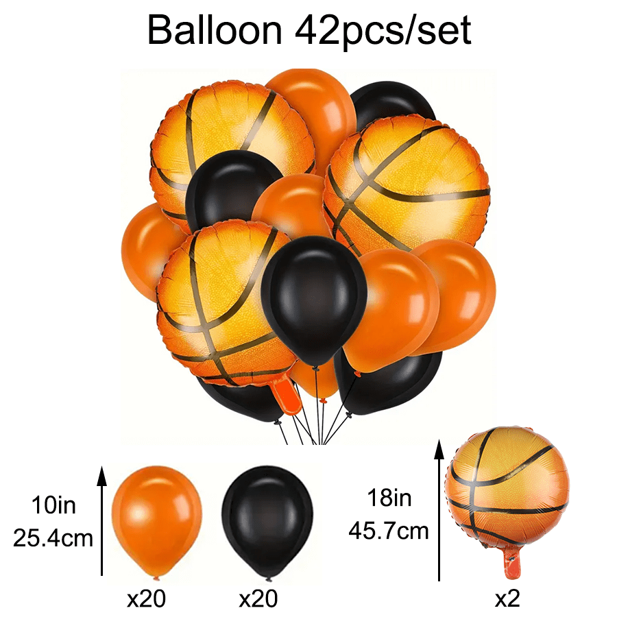 Basketball Balloon Set, Basketball Banner Sports, Basketball Tablecloth ...
