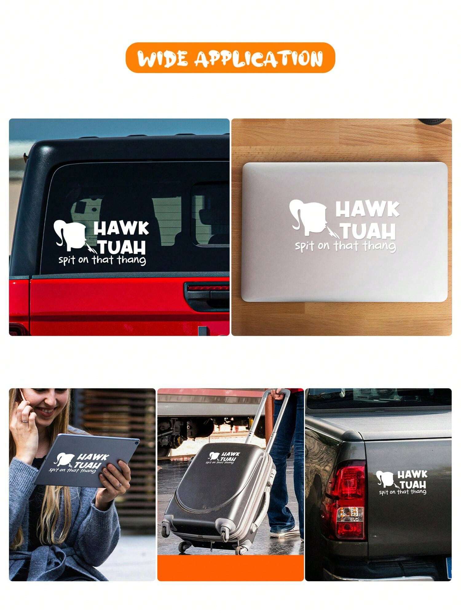 1Pc 7inch Hawk Tuah Spit On That Thing Meme Car Decals, Large Funny ...