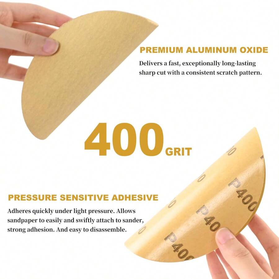 100PCS PSA Sanding Discs 400 Grit Sandpaper Discs 6 Inch Sand Paper ...