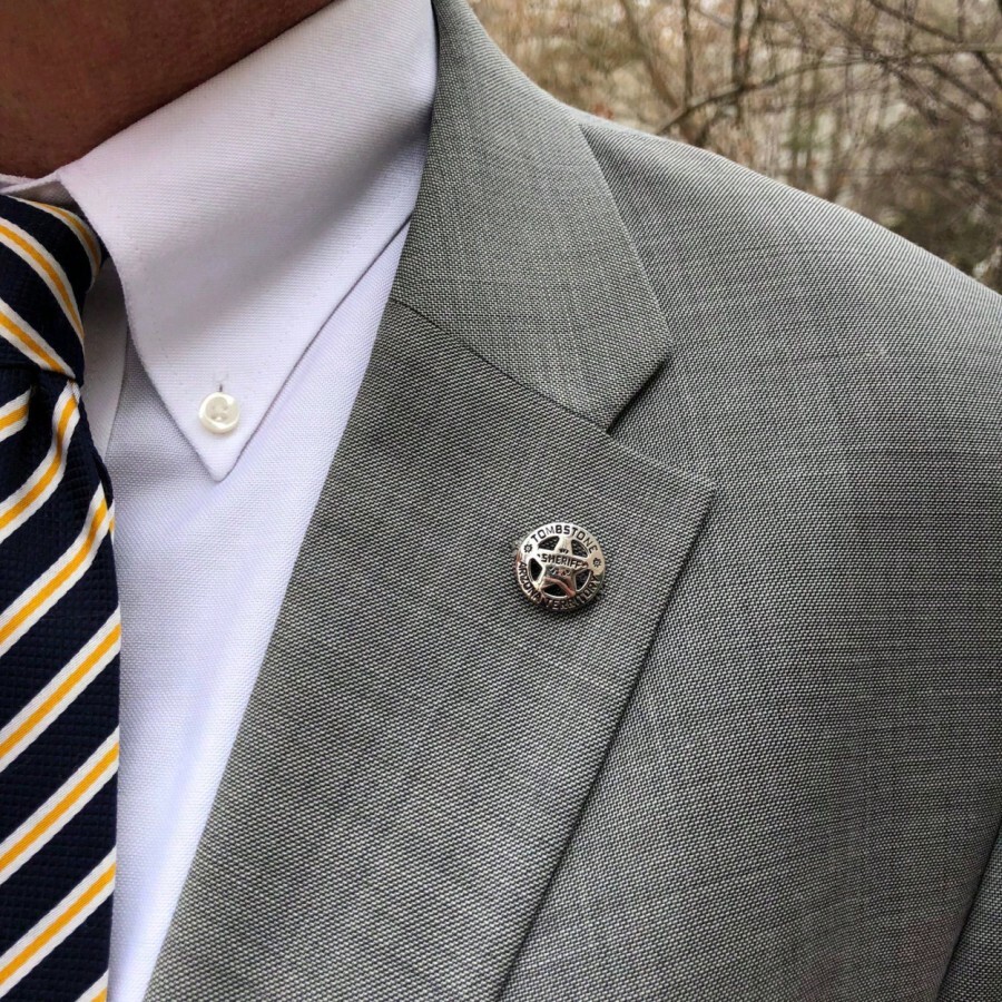 Enamel Pin Tombstone Arizona Lapel Pin Old West Shiny Silver Tone ...