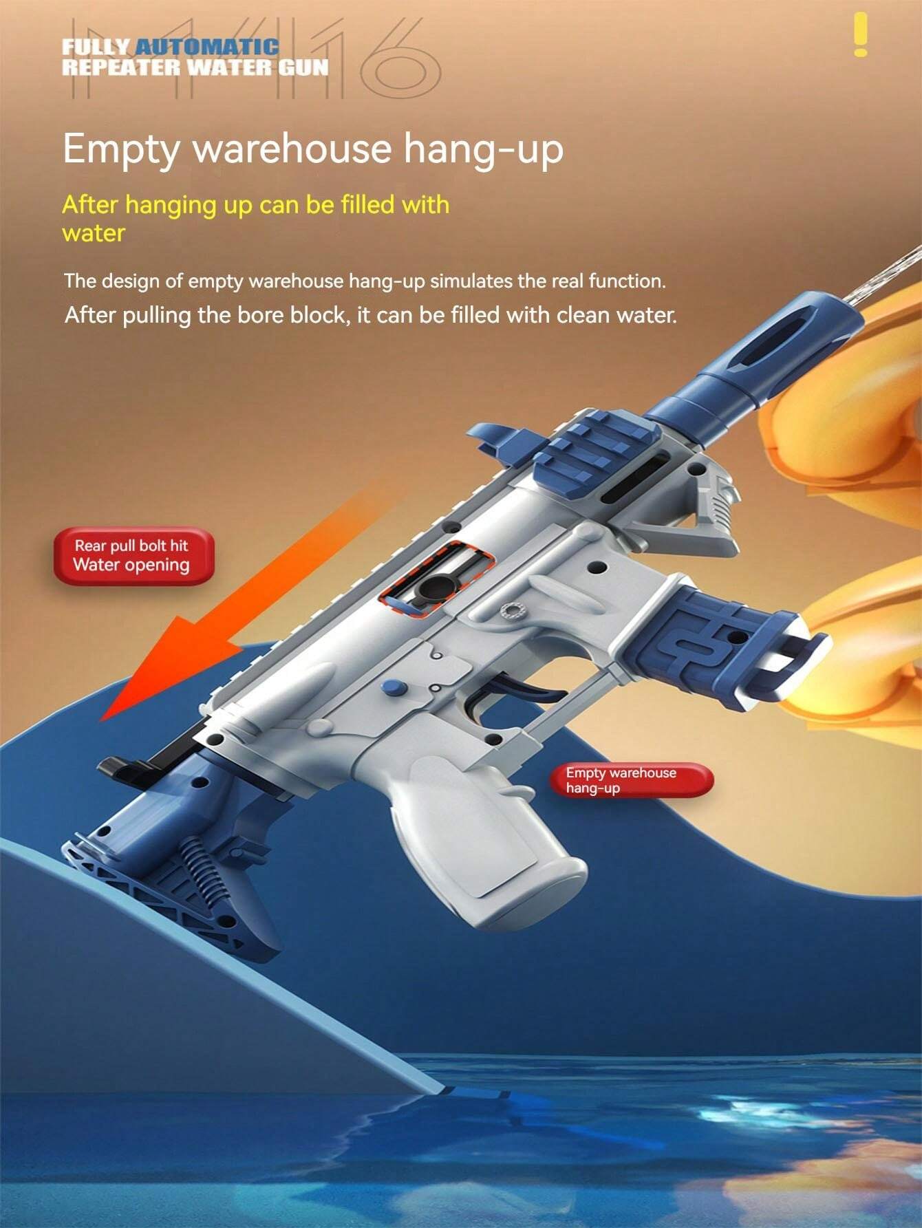 2024 New Arrival M416 Toy Gun, Continuously Shooting, Mechanical Linkage, Indoor & Outdoor Toy ...