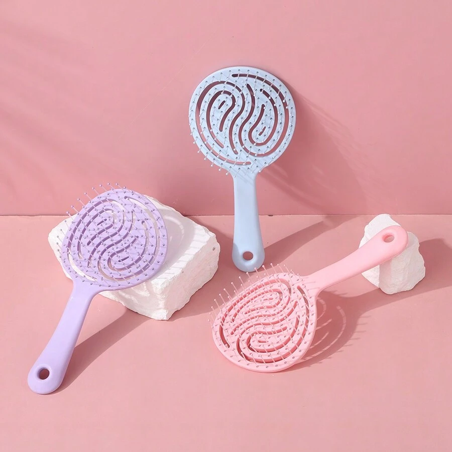 Portable Hollowed-Out Hair Comb In Candy Colors With Cute Panda Design ...