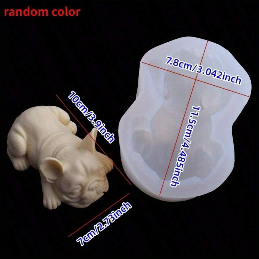 1PC 3D Stereoscopic Bulldog Mousse Cake Mold Cute Shappi Dog Drop Glue ...