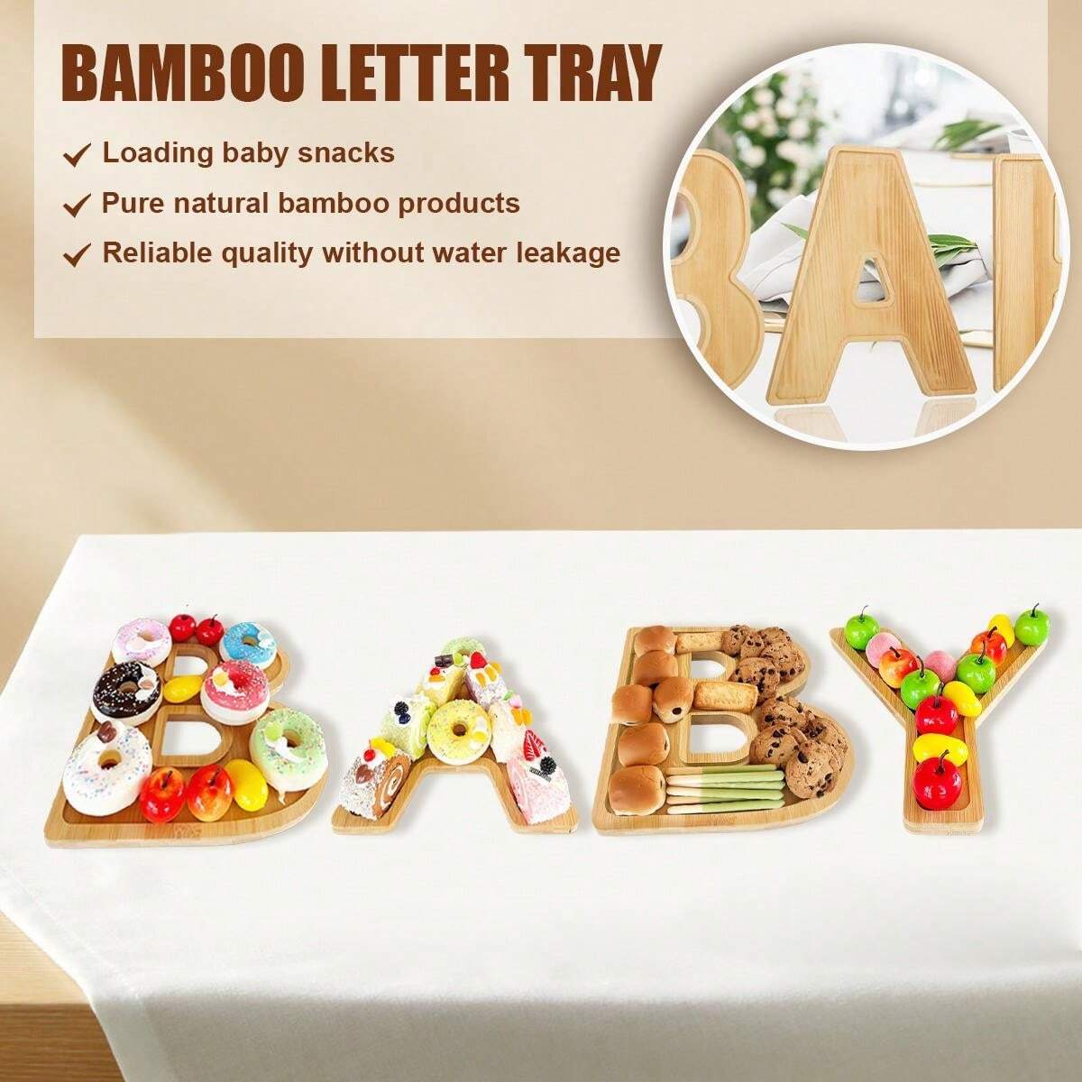 4Pcs Wooden Baby Charcuterie Board Letters, Fillable Charcuterie Board ...