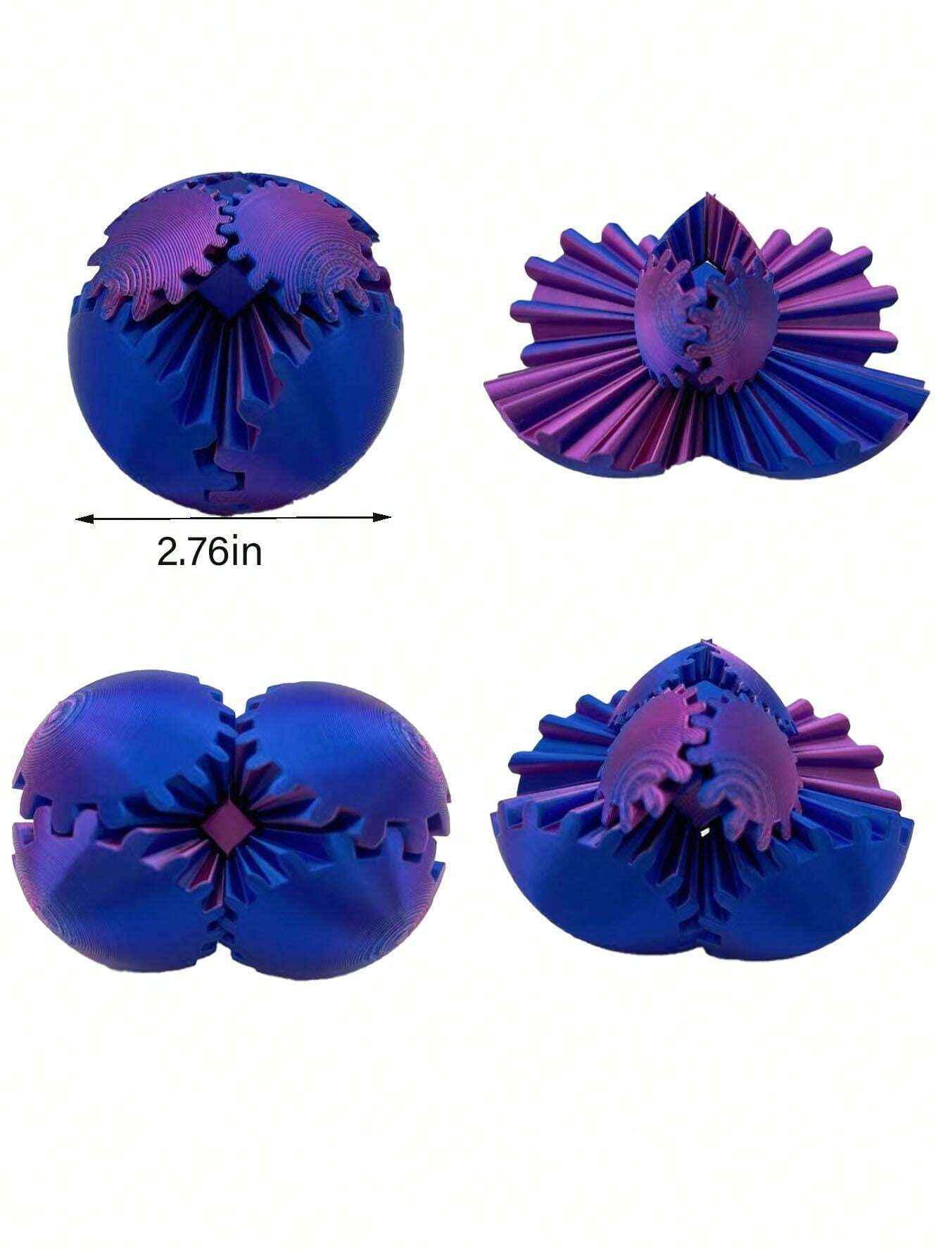 GEAR BALL 3D Printed Gear Ball Spinning Ball Or Cube Fidgety Toys, Gear ...