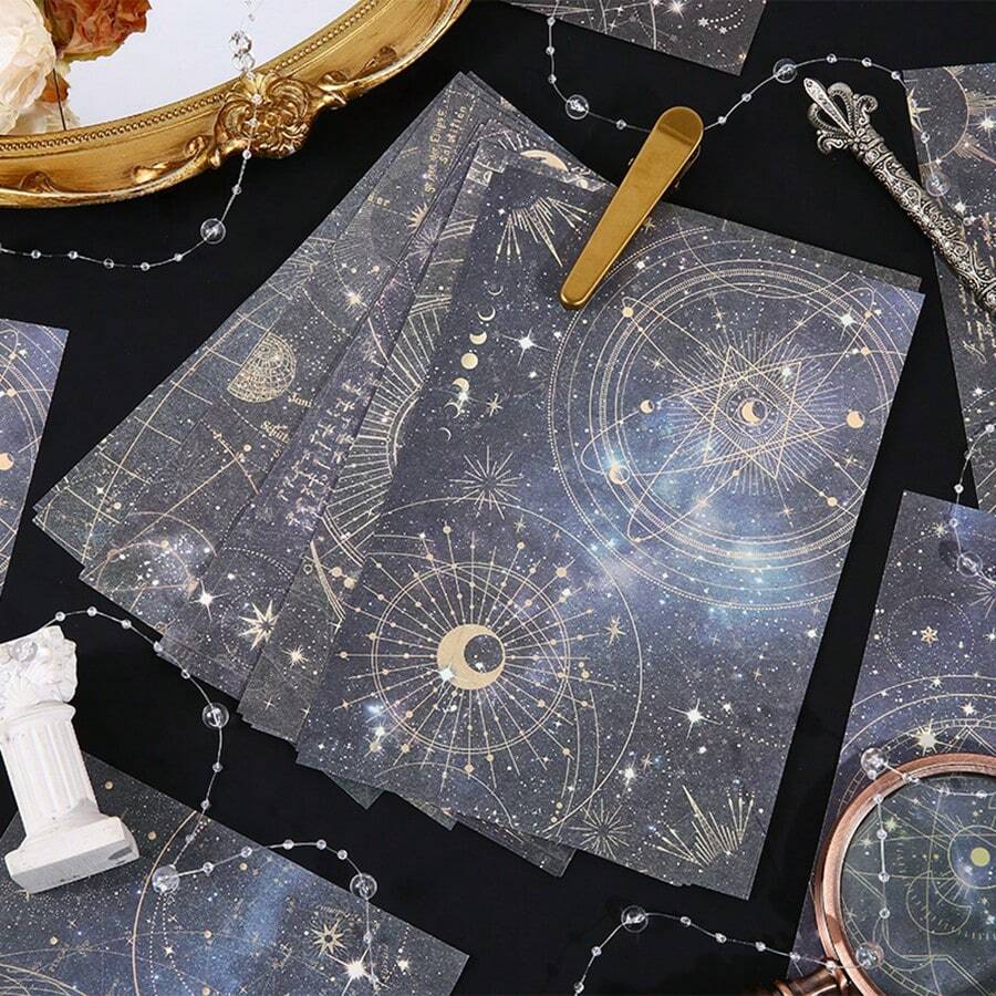 1 Pack (30 Sheets) Vintage Starry Sky Collage Decorative Paper For ...