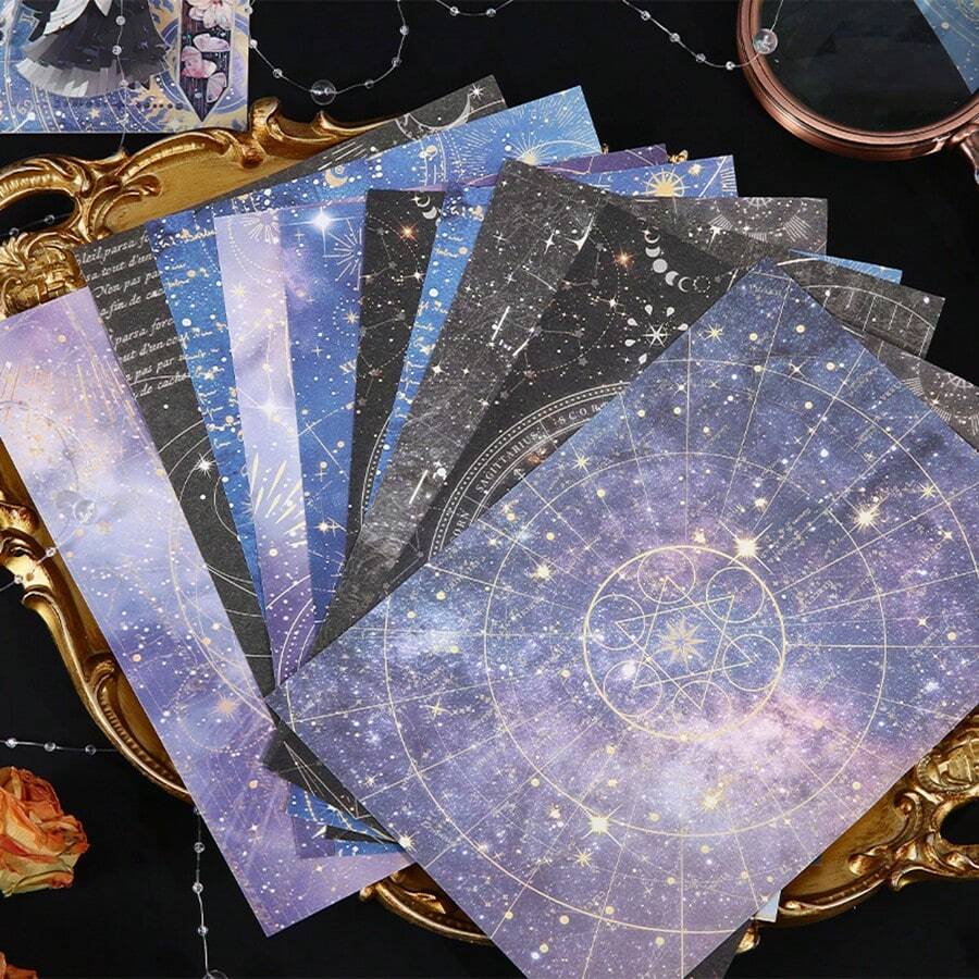 1 Pack (30 Sheets) Vintage Starry Sky Collage Decorative Paper For ...