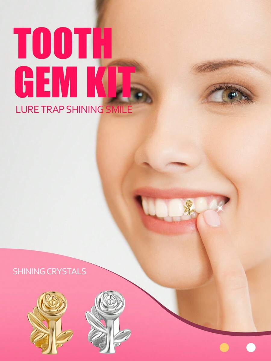 1pc Single Tooth Rose Gold Braces Hip Hop Explosive Male And Female ...