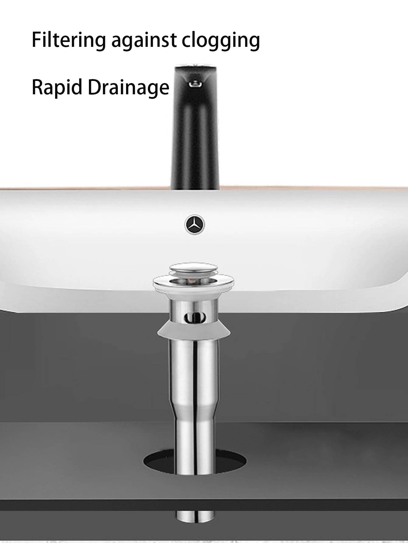 Silver Stainless Steel Ring-Shaped Master Plumber Drain With Built-In ...