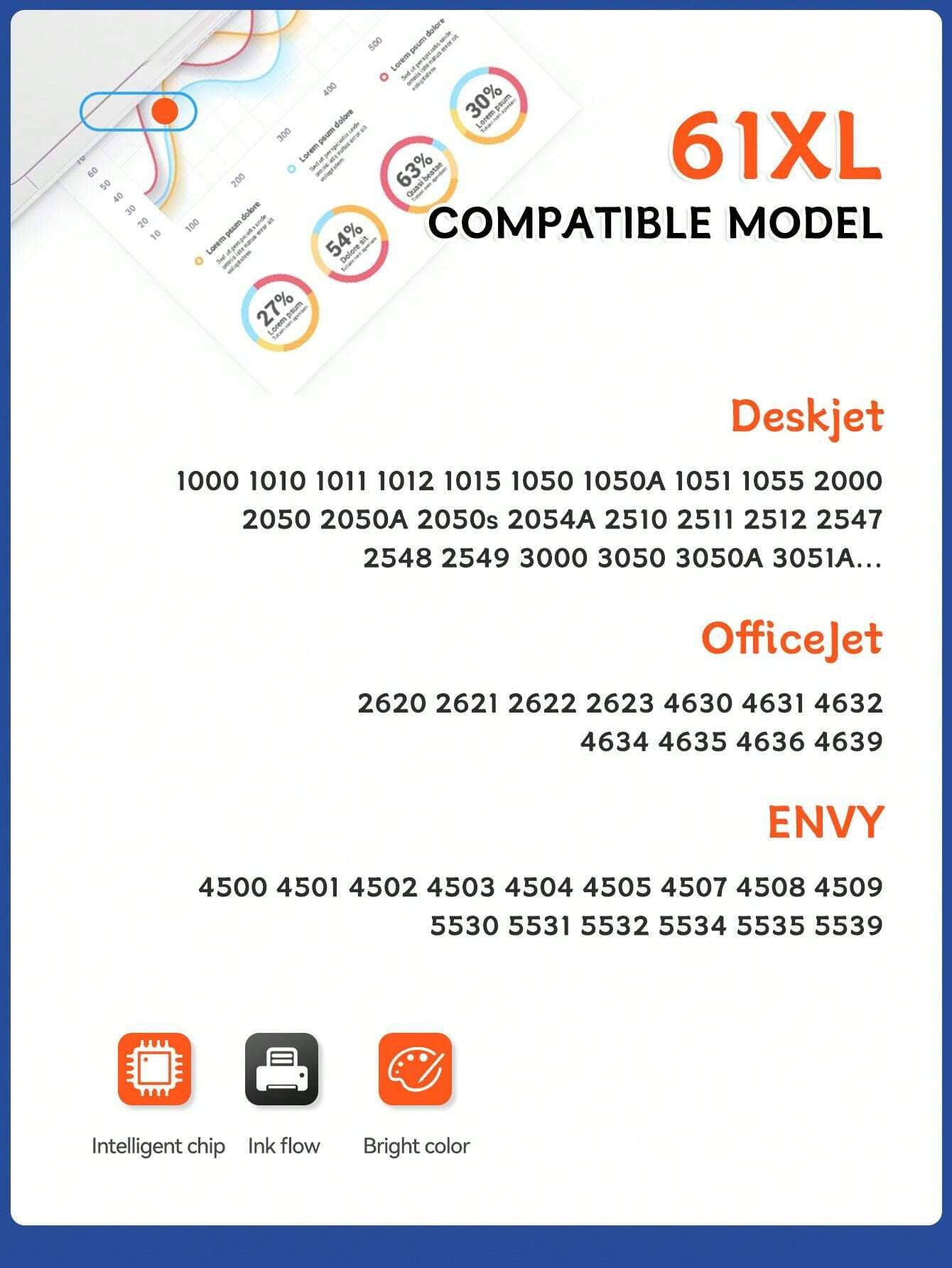 61XL Ink Cartridges High Yield Replacement For HP 61 Ink HP 61XL 61 Ink ...