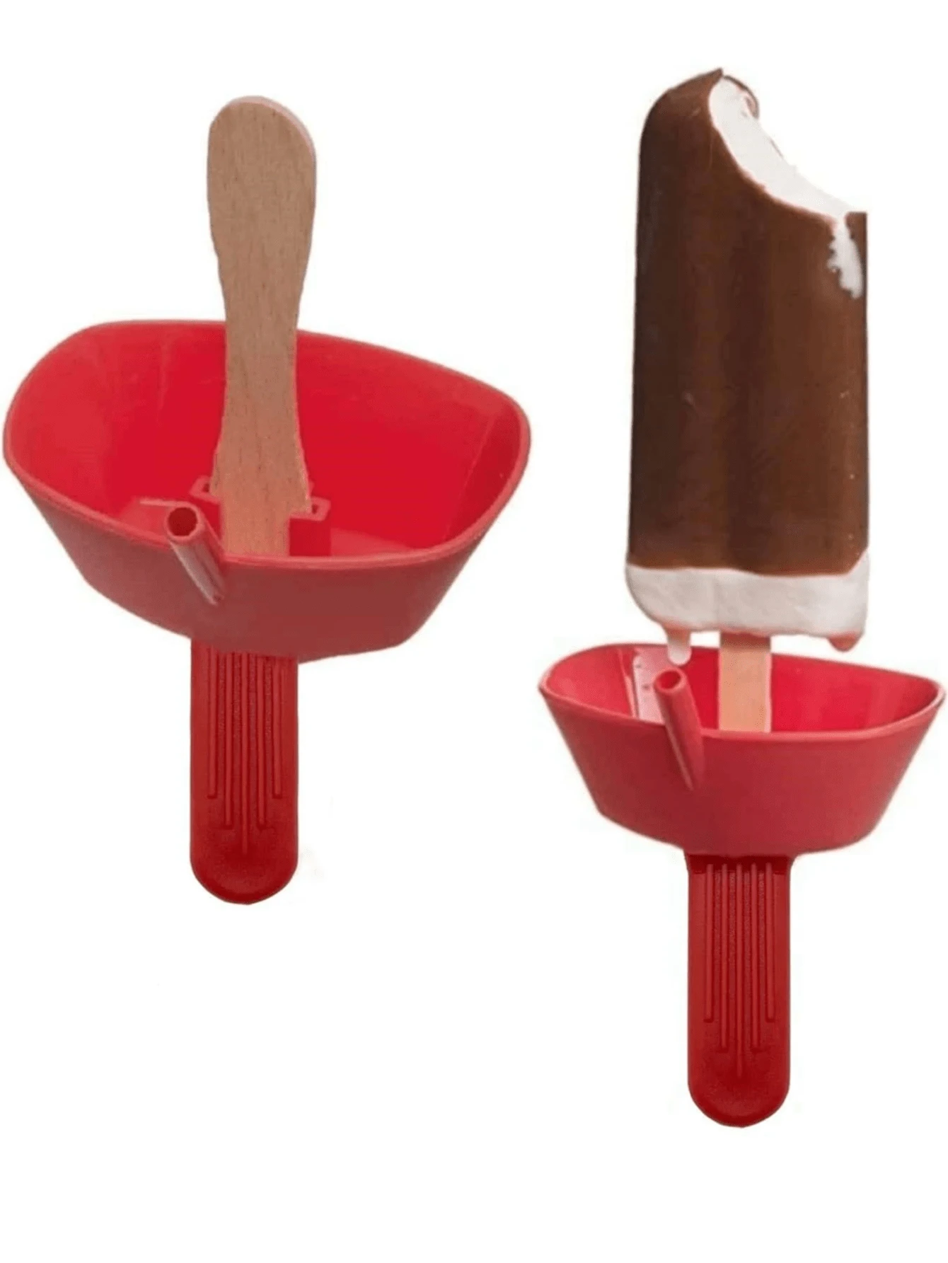 2pcs Anti-Leak Ice Pop Holder With Straw, Portable Ice Cream & Popsicle ...
